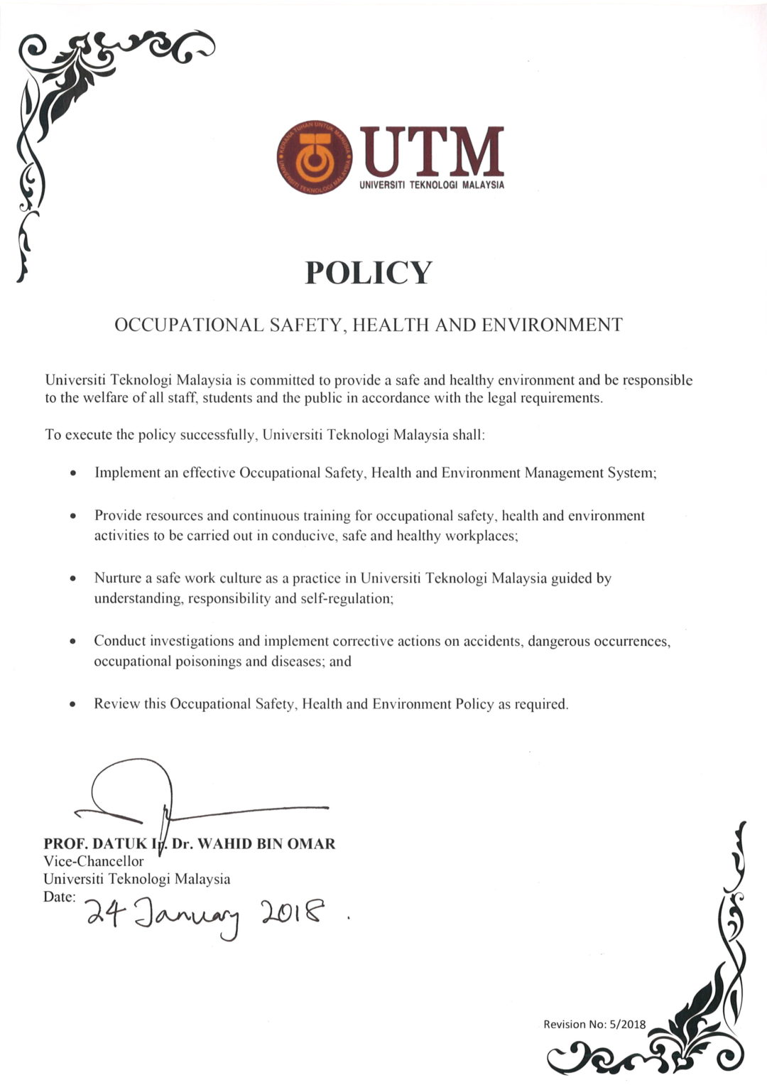 Occupational Safety, Health And Environment (OSHE) | Faculty of Management
