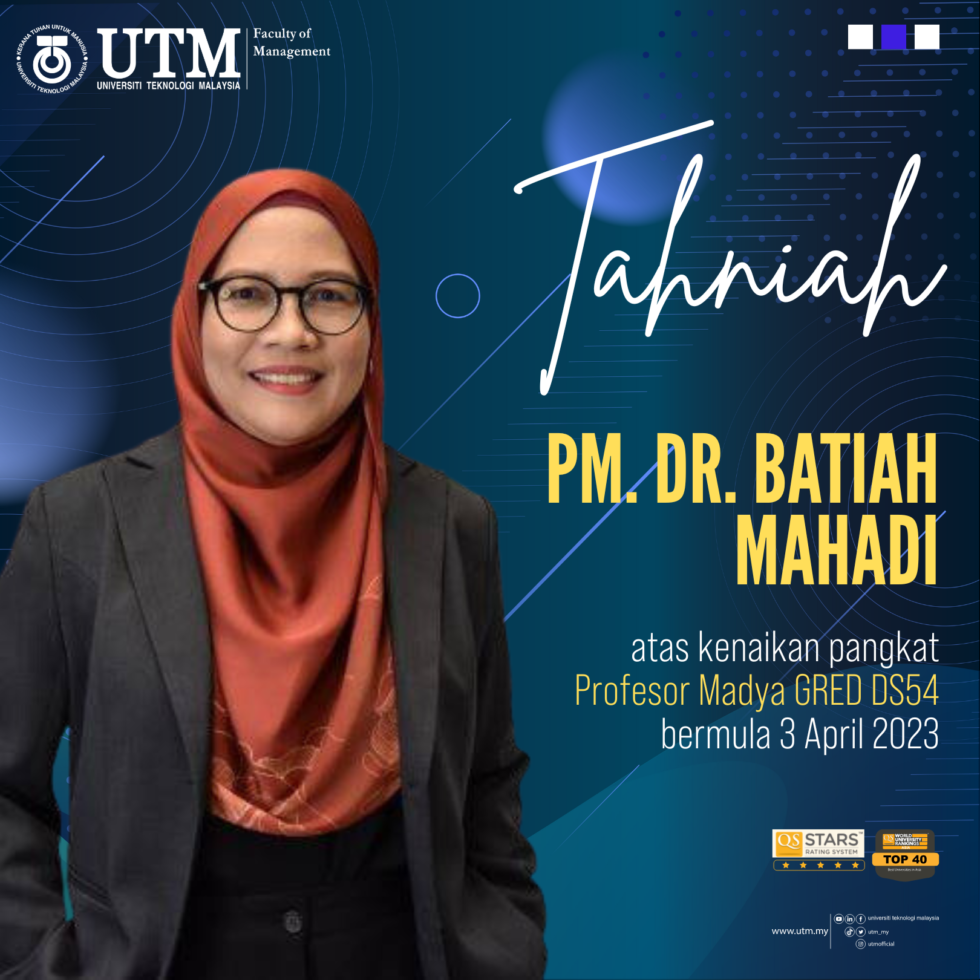 Congratulations to Associate Professor Dr Batiah Mahadi | Faculty of ...